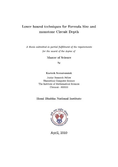 Pdf Lower Bound Techniques For Formula Size And Monotone Dokumentips