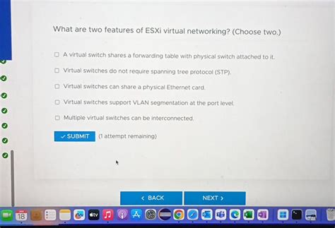 What Are Two Features Of Esxi Virtual Networking Choose Two A