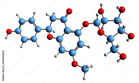 3d Image Of Sakuranin Skeletal Formula Molecular Chemical Structure