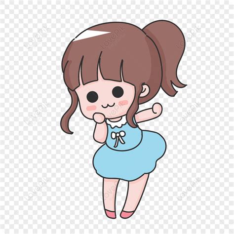 可愛女孩ai圖案素材免費下載，可愛卡通圖片，尺寸1000 × 1000px Lovepik
