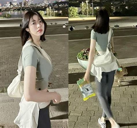 패션엔 ‘서정희 딸 서동주 밤에도 빛나는 레깅스 핏 한강 애슬레저 산책룩