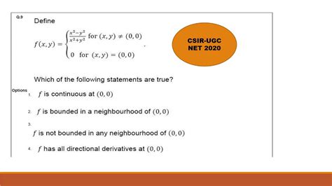 Multivariate Calculus Continuity And Differentiability Csir Ugc Net