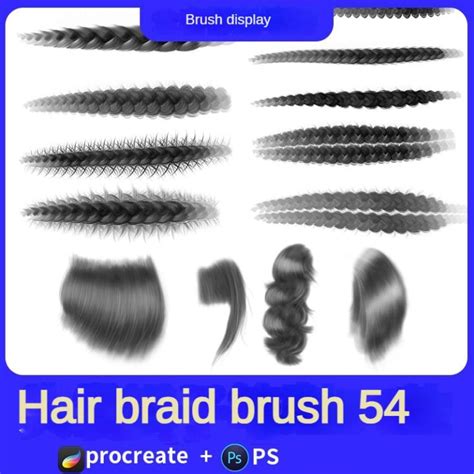 Procreate Hair Brushes Portrait Braid Character Hair Brushes Stroke