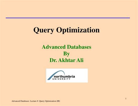 Ppt Efficient Query Optimization Strategies For Advanced Databases Powerpoint Presentation