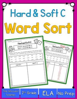 Word Sorting Hard Soft C Sound By The Introvert Teacher TpT