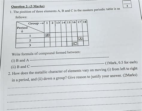 Solved Question Marks The Position Of Three Chegg Com