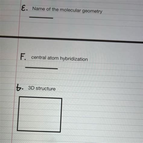 Solved For Each Of The Following Molecules Draw The Lewis