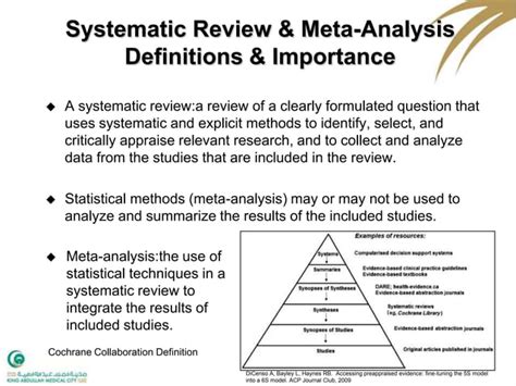 Systematic Review And Meta Analysis Course Summary Slides Ppt