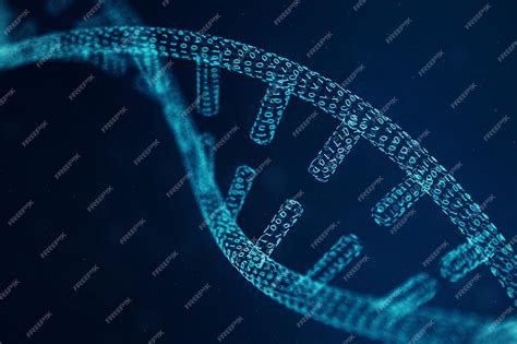 Premium Photo Digital Dna Molecule Structure Concept Binary Code