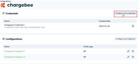 creating chargebee integration credentials m3ter
