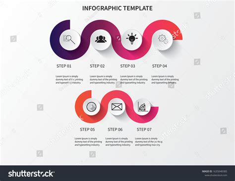 Business 7 Step Process Chart Infographics Vector De Stock Libre De