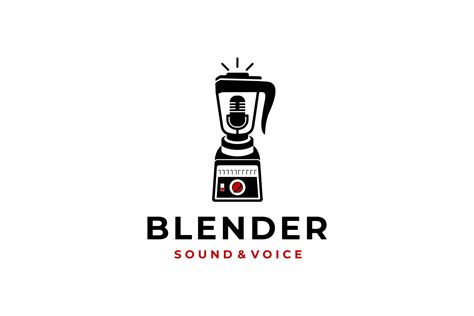 Black White Blender Mixer Podcast Mic Music Logo 20674869 Vector Art At