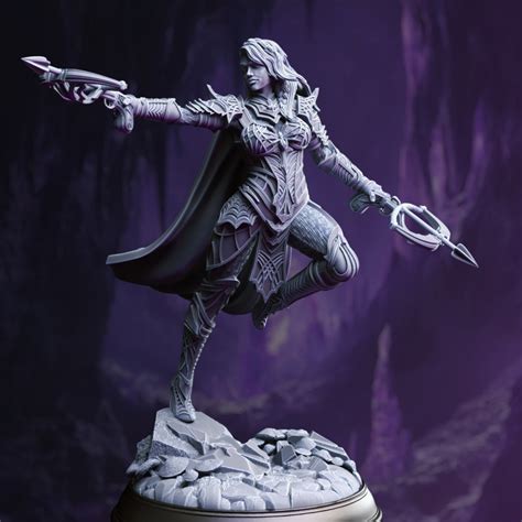 3d Printable Drow Assassin Vakara Nthara By Dm Stash