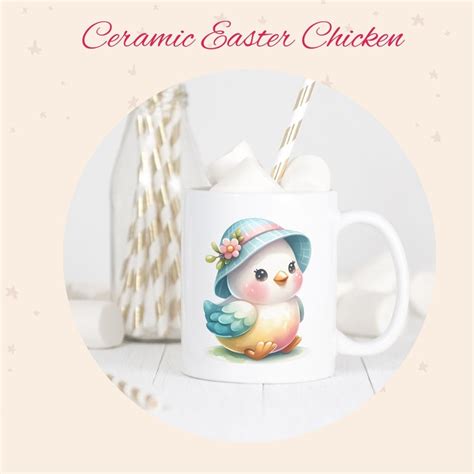 Watercolor Easter Ceramic Chicken Clipart Ceramic Cute Chicks Clipart