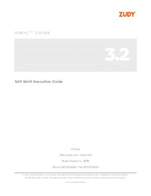 Fillable Online SAP BAPI Execution Guide Vinyl Success Central Fax Email Print PdfFiller
