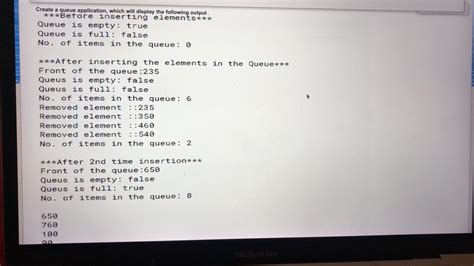Solved Create A Queue Application Which Will Display The