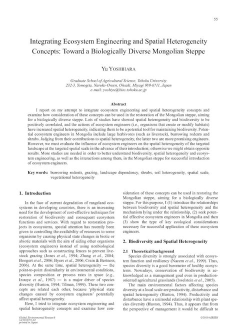 Pdf Integrating Ecosystem Engineering And Spatial Ecosystem