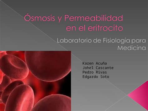Ppt Ósmosis Y Permeabilidad En El Eritrocito Dokumentips