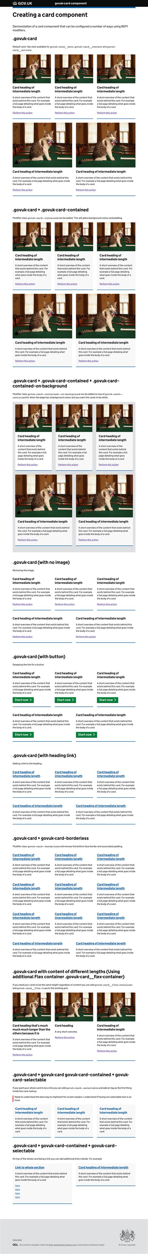 Card Issue Alphagov Govuk Design System Backlog Github
