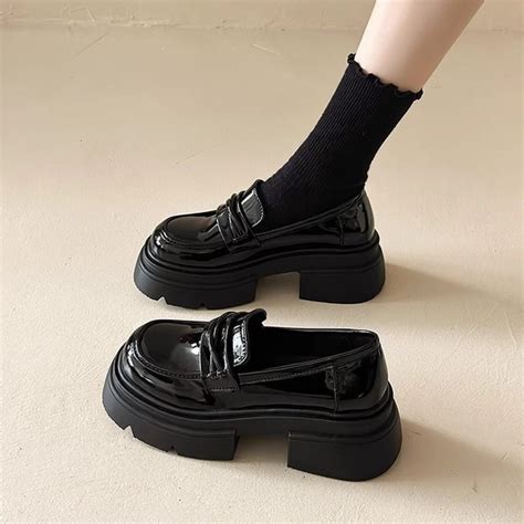 Лоферы Женский черный размер 37 Платформа На любой сезон Без застёжки Система скоростной