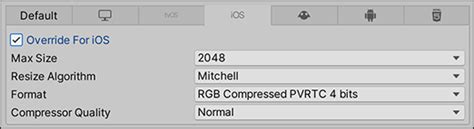 Unity Manual Texture Import Settings