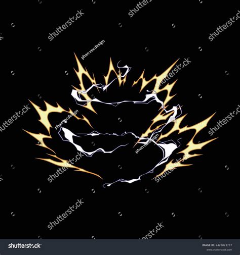Lightning Impact Energy Effect Cartoon 19 Stock Vector Royalty Free