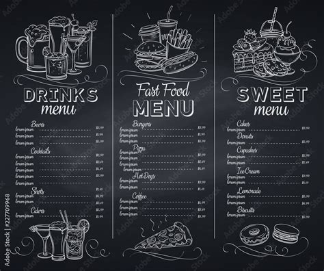 Template Chalkboard Menu Cafe Stock Vector Adobe Stock