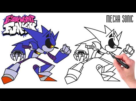 How To Draw Metallix Sonic Friday Night Funkin FNF MOD Characters