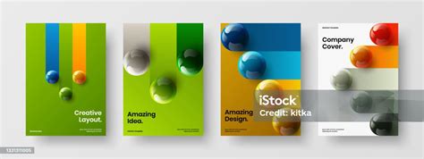 최소 리플렛 디자인 벡터 템플릿 번들 격리된 3d 구 핸드빌 컨셉 컬렉션 A4 용지에 대한 스톡 벡터 아트 및 기타 이미지 A4 용지 개체 그룹 고급 Istock