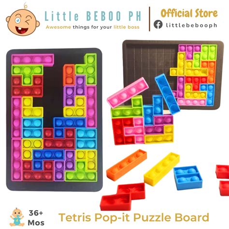 Tetris Jigsaw Puzzle Pop It Fidget Toy Anti Stress Pop It Push Bubble Sensory Toy Puzzle Board