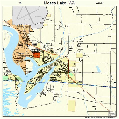 Moses Lake Washington Street Map 5347245