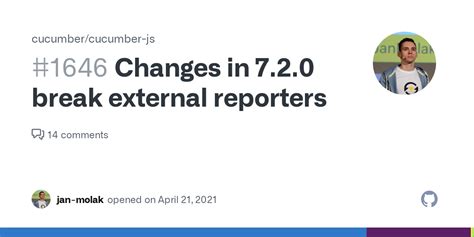 Changes In 7 2 0 Break External Reporters Issue 1646 Cucumber