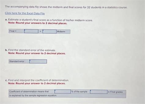 Solved The Accompanying Data File Shows The Midterm And