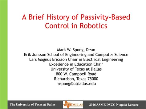 Ppt A Brief History Of Passivity Based Control In Robotics Powerpoint