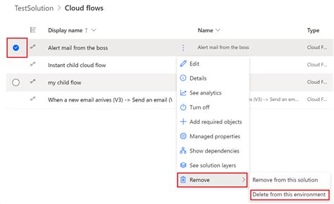 了解如何移除或删除解决方案感知流 Power Automate Microsoft Learn