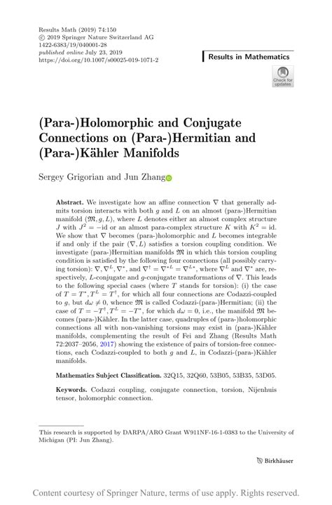 para holomorphic and conjugate connections on para hermitian and