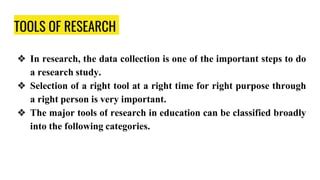 TOOLS IN RESEARCH PDF Educational Assessment Education