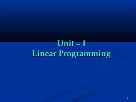 Introduction To Linear Programming Ppt Programming Languages Computing