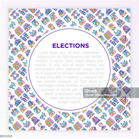 선거와 투표 개념 선 아이콘 유권자 투표 용지 상자 취임식 부패 토론 대통령 정치 승리 선전 뇌물 벡터 일러스트 레이 션 인쇄 미디어 서식 파일 Presidential