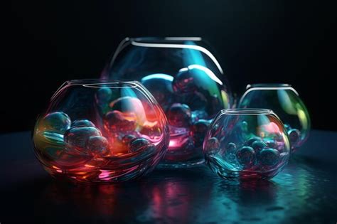 premium photo vibrant glass blobs abstract fusion illustration