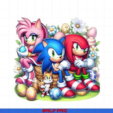 Happy Easter Sonic Png Cute Easter Png Colorful Eggs Png Bunny Ear