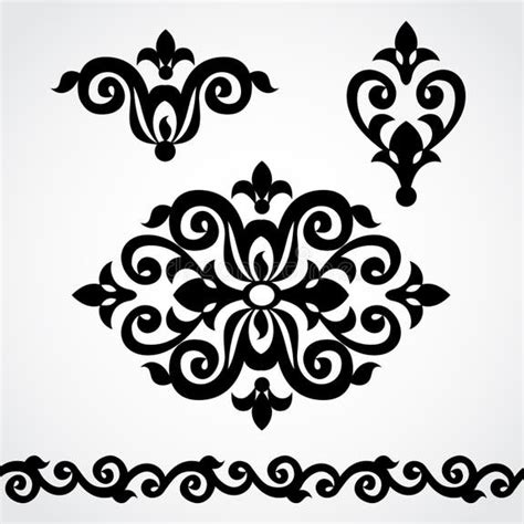 Vector Set With Classical Ornament In Victorian Style Stock Vector Illustration Of Element