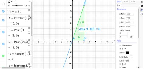 Area Bounded By Line And X Axis On Certain Interval Geogebra