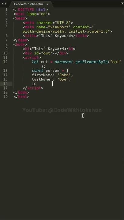 This Keyword Javascript Youtube