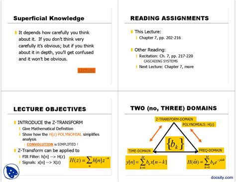 Superficial Knowledge Signals And Systems Lectue Slides Docsity