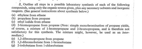 Solved Outline All Steps In A Possible Laboratory Synthesis