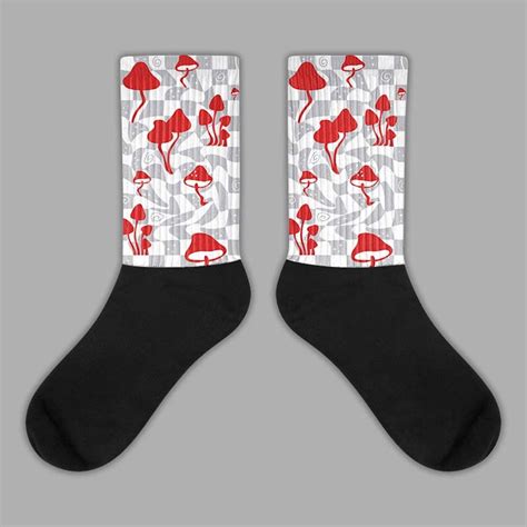 Wolf Grey 13s Dopeskill Sublimated Socks Mushroom Graphic Etsy