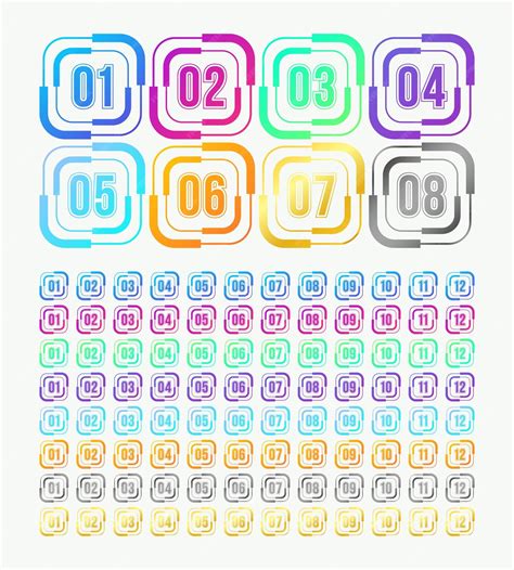 Premium Vector Double Layer Round Corner Square Bullet Numbering