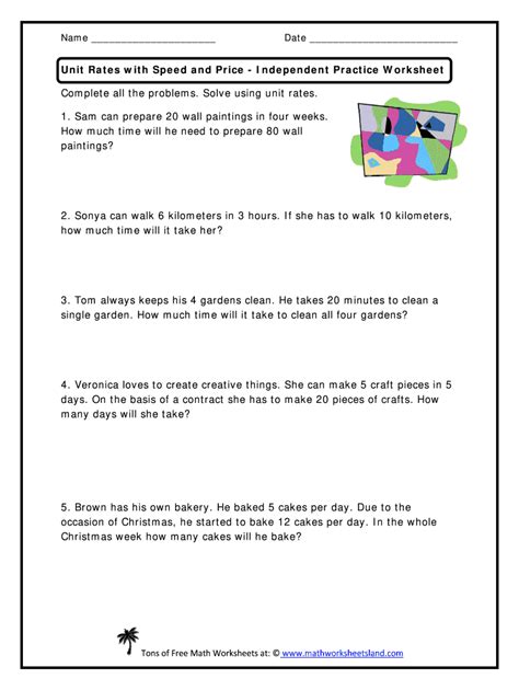 Fillable Online Unit Rates With Speed And Price Independent