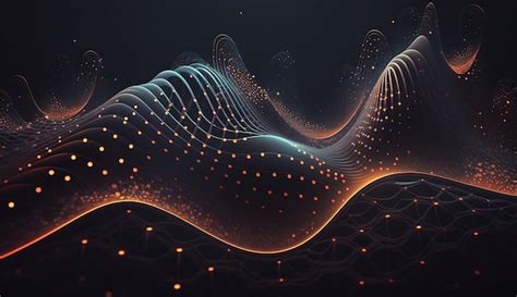 Premium Photo Futuristic Abstract Mesh Wave With The Connection Of Dots And Lines 3d Rendering